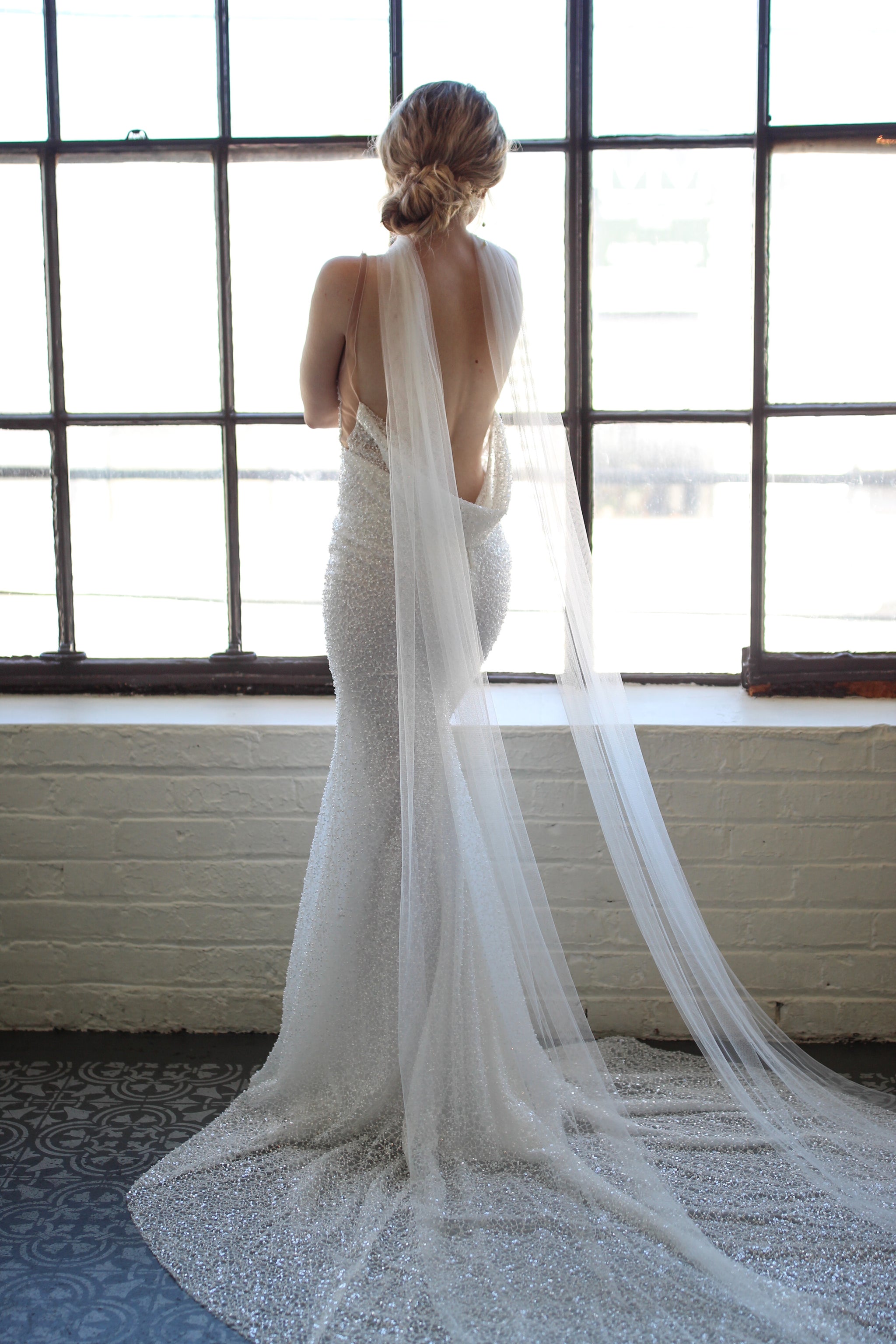 Bridal Neck Scarf - English Net Wedding Scarf Cathedral Length ...